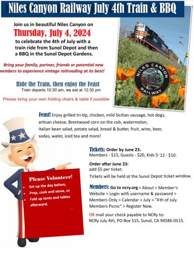 Celebrating the 4th of July - NCRy Style... | Niles Canyon Railway